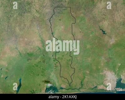 Plateau, department of Benin. High resolution satellite map. Locations ...
