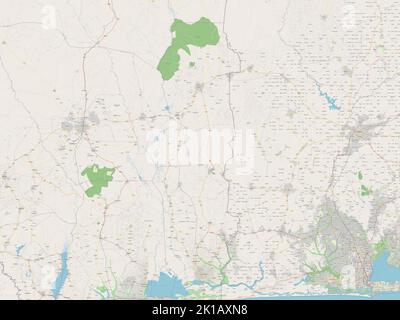 Plateau, department of Benin. Open Street Map. Locations and names of ...