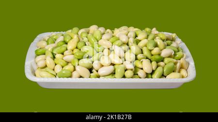 pile of hyacinth bean, lablab purpureus, also known as valor papdi ...