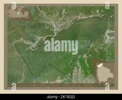 Pando, department of Bolivia. High resolution satellite map. Corner ...