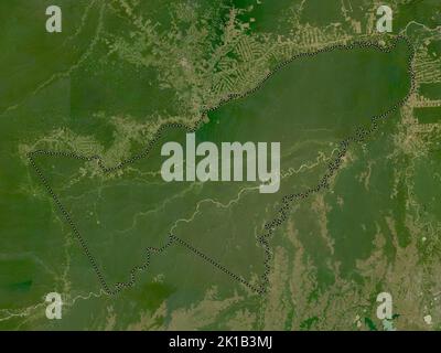 Pando, department of Bolivia. Low resolution satellite map. Locations ...