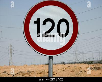 Road sign, speed limit 120 km/h Stock Photo - Alamy