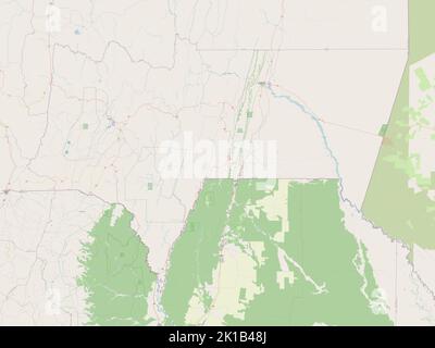 Tarija, department of Bolivia. Open Street Map. Locations and names of ...