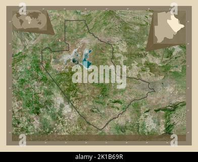 Central, district of Botswana. High resolution satellite map Stock ...