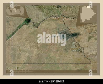 Chobe, district of Botswana. High resolution satellite map Stock Photo ...