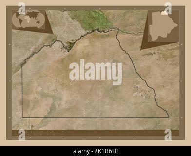 Chobe, district of Botswana. Low resolution satellite map Stock Photo ...