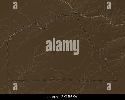 Chobe, district of Botswana. Colored elevation map with lakes and ...