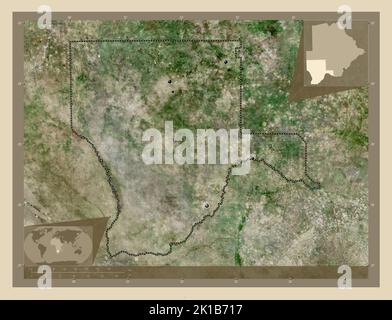 Kgalagadi, district of Botswana. High resolution satellite map Stock ...
