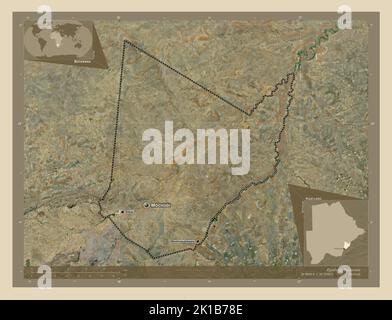 Kgatleng, district of Botswana. High resolution satellite map ...