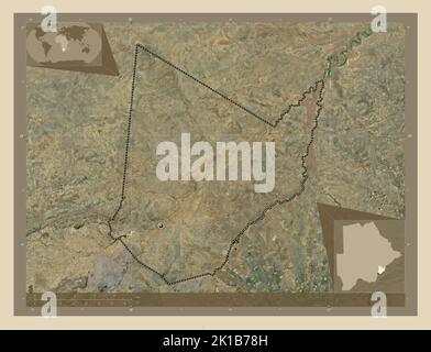 Kgatleng, district of Botswana. High resolution satellite map ...