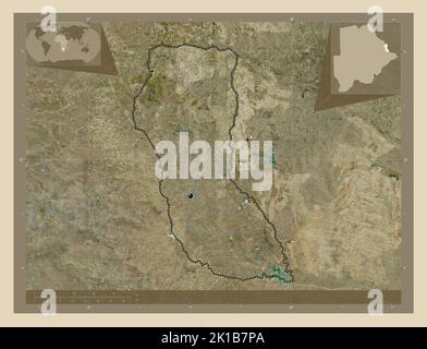 North-East, district of Botswana. High resolution satellite map Stock ...