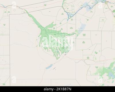 North-West, district of Botswana. Open Street Map. Locations of major ...
