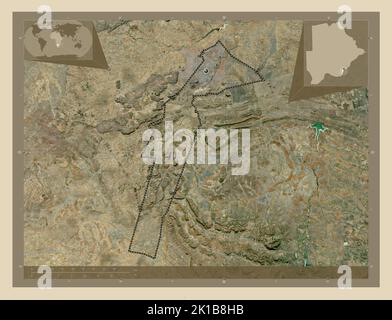 South-East, district of Botswana. High resolution satellite map ...