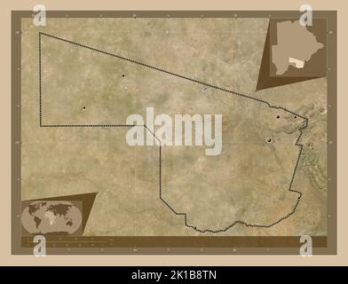 Southern, district of Botswana. Low resolution satellite map Stock ...
