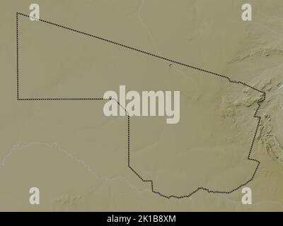 Southern, district of Botswana. Colored elevation map with lakes and ...