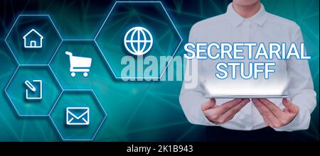 Writing displaying text Secretarial StuffSecretary belongings Things ...