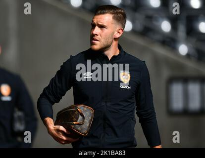 Callum Elder #3 of Hull City arrives at the MKM Stadium for today's ...