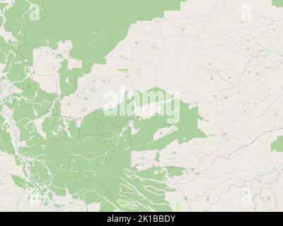 Acre, state of Brazil. Open Street Map. Locations and names of major ...