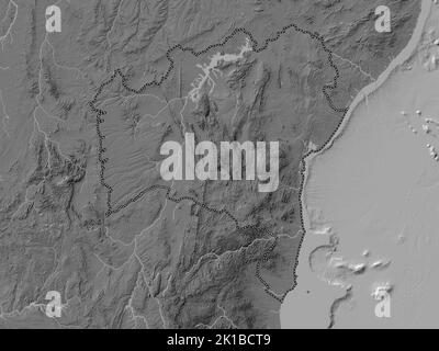 Bahia, state of Brazil. Bilevel elevation map with lakes and rivers ...