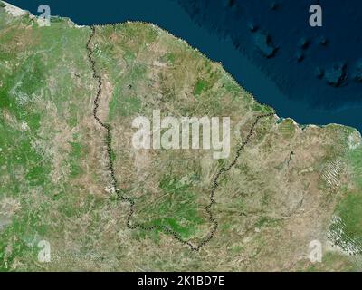 Ceara, state of Brazil. High resolution satellite map. Corner auxiliary ...