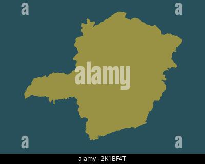 Minas Gerais, state of Brazil. Solid color shape. Locations and names ...