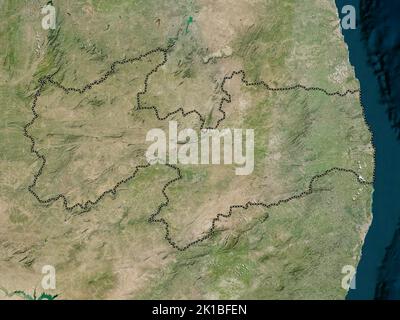 Paraiba, state of Brazil. Low resolution satellite map. Locations of ...