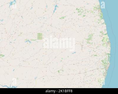 Paraiba, state of Brazil. Open Street Map. Locations and names of major ...