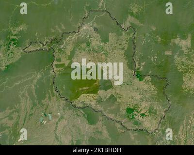 Rondonia, state of Brazil. Low resolution satellite map. Locations and ...