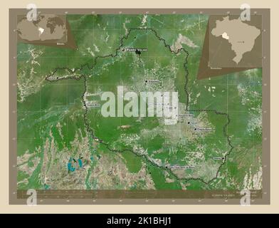 Rondonia, state of Brazil. High resolution satellite map Stock Photo ...