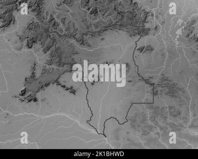Roraima, state of Brazil. Elevation map colored in wiki style with lakes and rivers. Locations ...