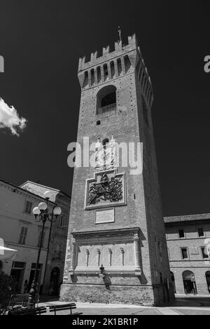 36 meters high and crowned by Ghibelline battlements, the Torre del ...