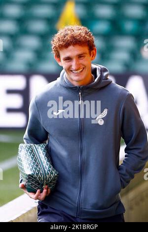 Josh Sargent of Norwich City arrives before the Pre-season Friendly ...