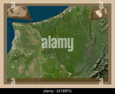 Belait, district of Brunei. Low resolution satellite map Stock Photo ...