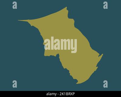 Belait, district of Brunei. Solid color shape. Locations of major ...