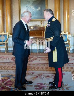 King Charles III greets General Sir Patrick Sanders, Chief of the ...