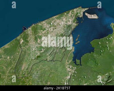 Brunei and Muara, district of Brunei. Low resolution satellite map ...