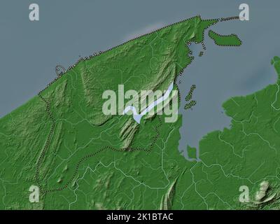 Brunei and Muara, district of Brunei. Elevation map colored in wiki ...