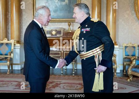 King Charles III greets General Sir Patrick Sanders, Chief of the ...