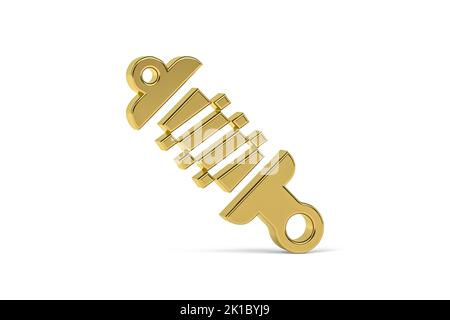 Golden 3d damper icon isolated on white background - 3d render Stock ...