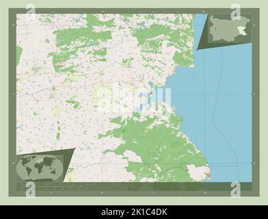 Burgas, province of Bulgaria. Open Street Map. Locations and names of ...