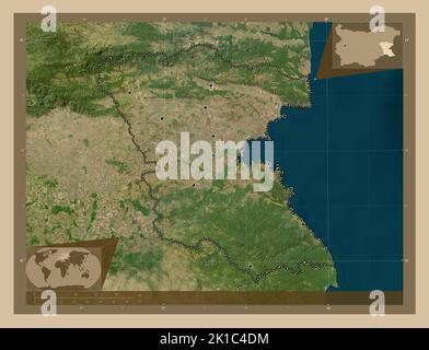 Burgas, province of Bulgaria. Low resolution satellite map Stock Photo ...