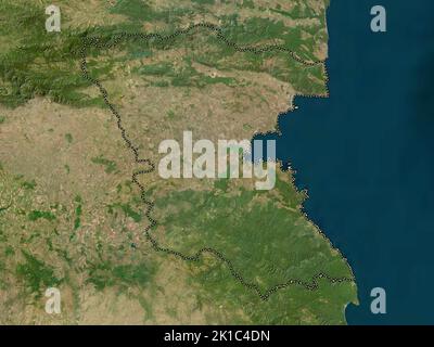Burgas, province of Bulgaria. Low resolution satellite map. Corner ...