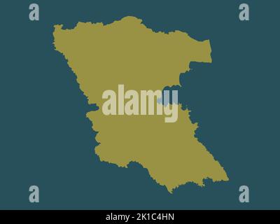 Burgas, province of Bulgaria. Solid color shape. Locations and names of ...
