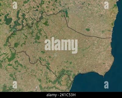 Dobrich, province of Bulgaria. Low resolution satellite map. Locations ...
