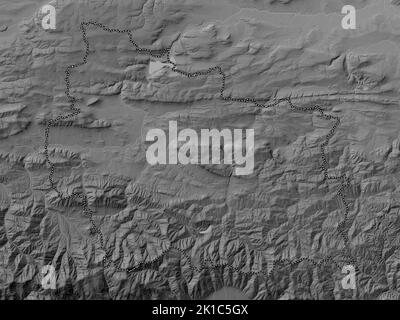 Gabrovo, province of Bulgaria. Grayscale elevation map with lakes and ...