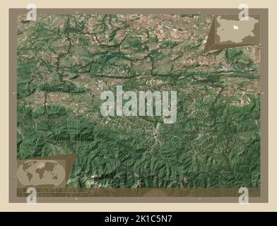 Gabrovo, province of Bulgaria. High resolution satellite map. Locations ...