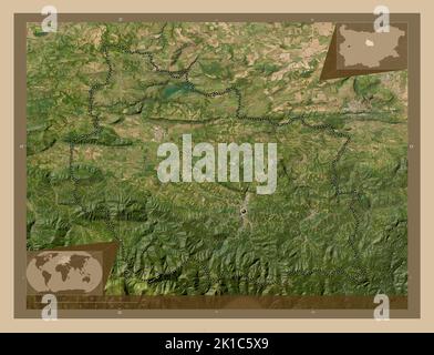 Gabrovo, province of Bulgaria. Low resolution satellite map. Locations ...