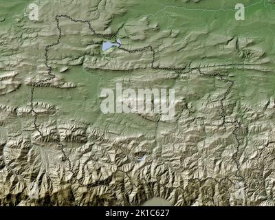 Gabrovo, province of Bulgaria. Colored elevation map with lakes and ...