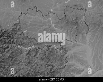 Haskovo, province of Bulgaria. Grayscale elevation map with lakes and ...
