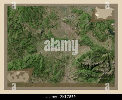 Kyustendil, province of Bulgaria. High resolution satellite map Stock ...